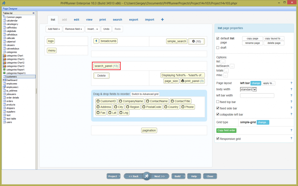 Making search panel horizontal – Xlinesoft Blog