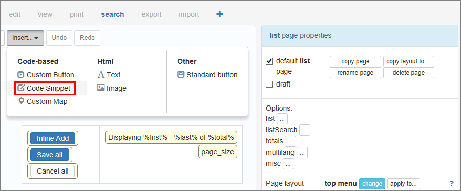 Insert Code Snippet